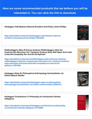 Heideggers Volk Between National Socialism And Poetry James Phillips | PDF
