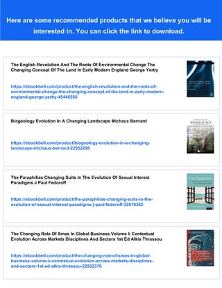 Evolution In Changing Environments Some Theoretical Explorations Mpb2 ...