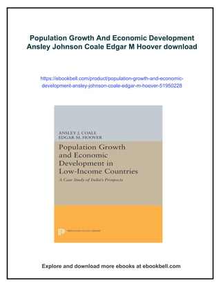 Population Growth And Economic Development Ansley Johnson Coale Edgar M ...