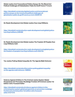 On Global Justice Core Textbook Mathias Risse | PDF