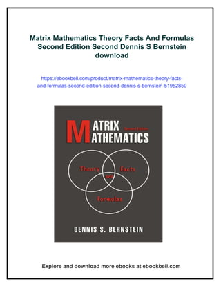 Matrix Mathematics Theory Facts And Formulas Second Edition Second ...