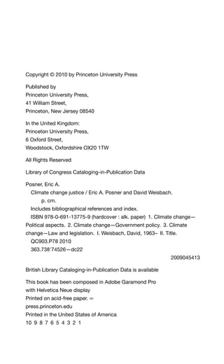 Climate Change Justice Course Book Eric A Posner David Weisbach | PDF