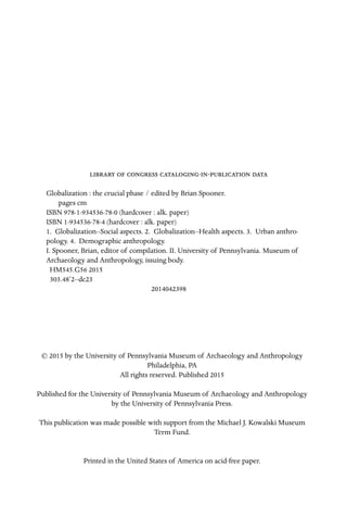 Globalization The Crucial Phase Brian Spooner Editor | PDF