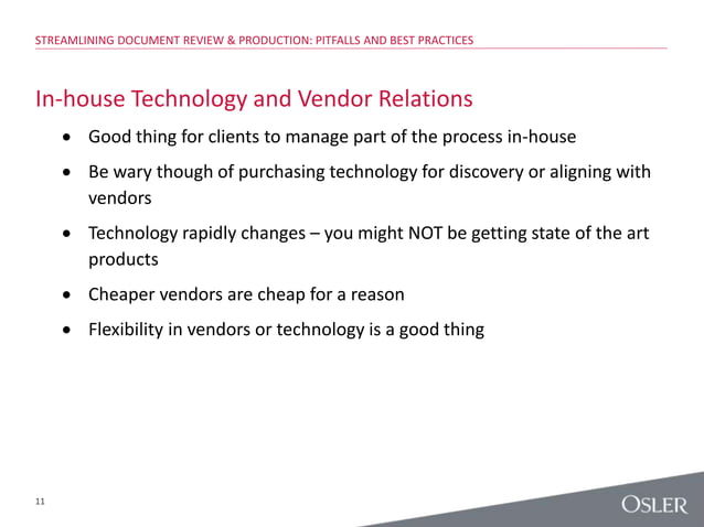 Streamlining Document Review & Production: Pitfalls and Best Practices | PPT