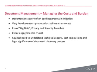 Streamlining Document Review & Production: Pitfalls and Best Practices ...
