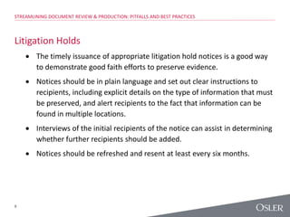 Streamlining Document Review & Production: Pitfalls and Best Practices ...