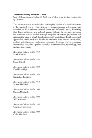 American Culture In The 1920s Susan Currell | PDF