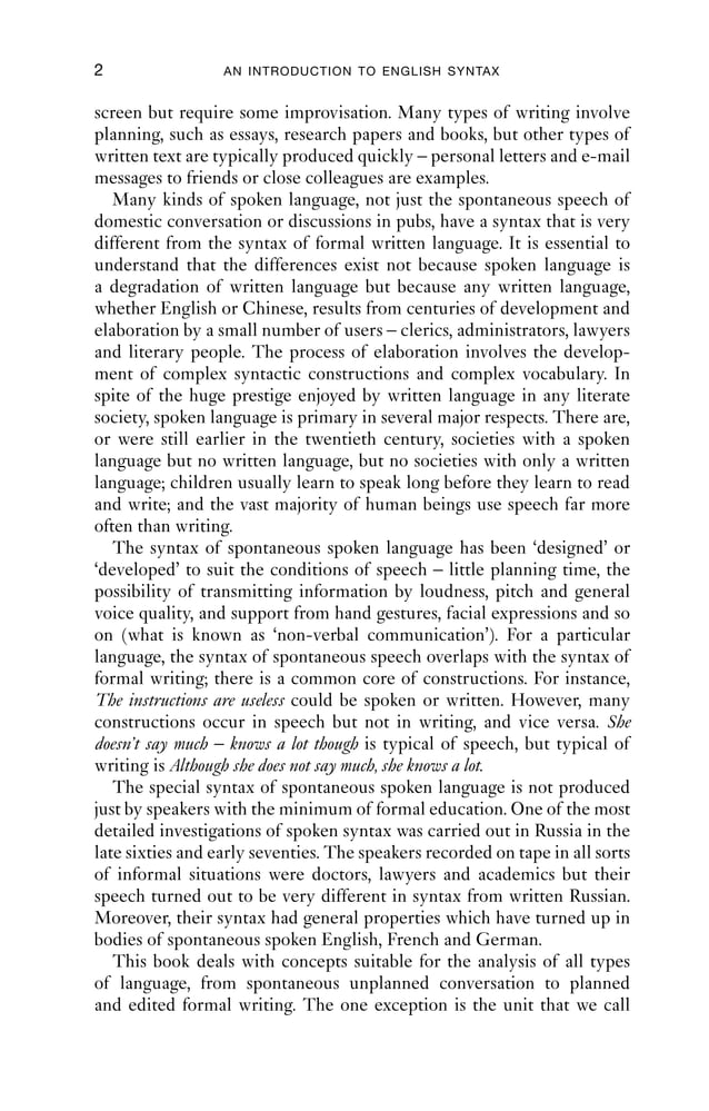 An Introduction To English Syntax Jim Miller | PDF