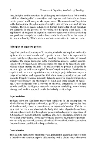 Texture A Cognitive Aesthetics Of Reading Peter Stockwell | PDF