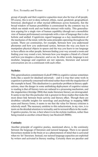 Texture A Cognitive Aesthetics Of Reading Peter Stockwell | PDF