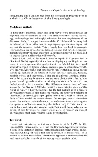 Texture A Cognitive Aesthetics Of Reading Peter Stockwell | PDF