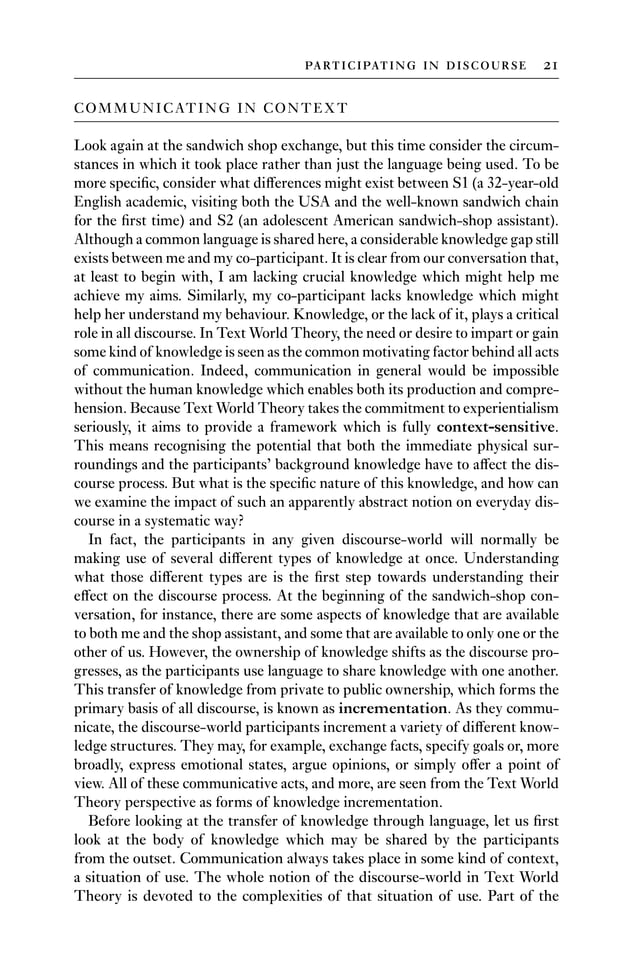 Text World Theory An Introduction Joanna Gavins | PDF