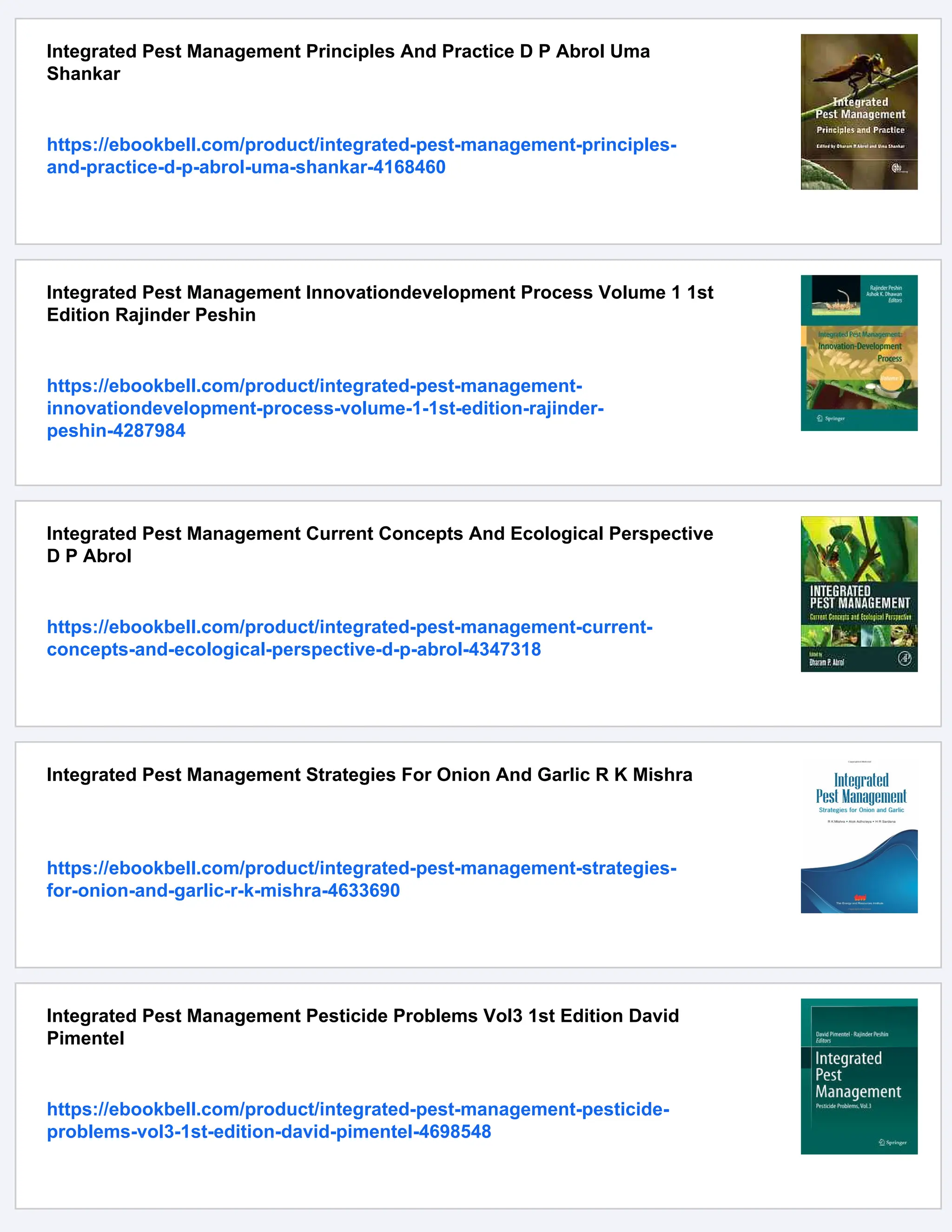 Integrated Pest Management Ideals And Realities In Developing Countries ...
