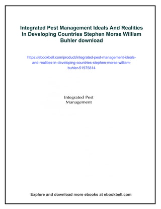 Integrated Pest Management Ideals And Realities In Developing Countries ...
