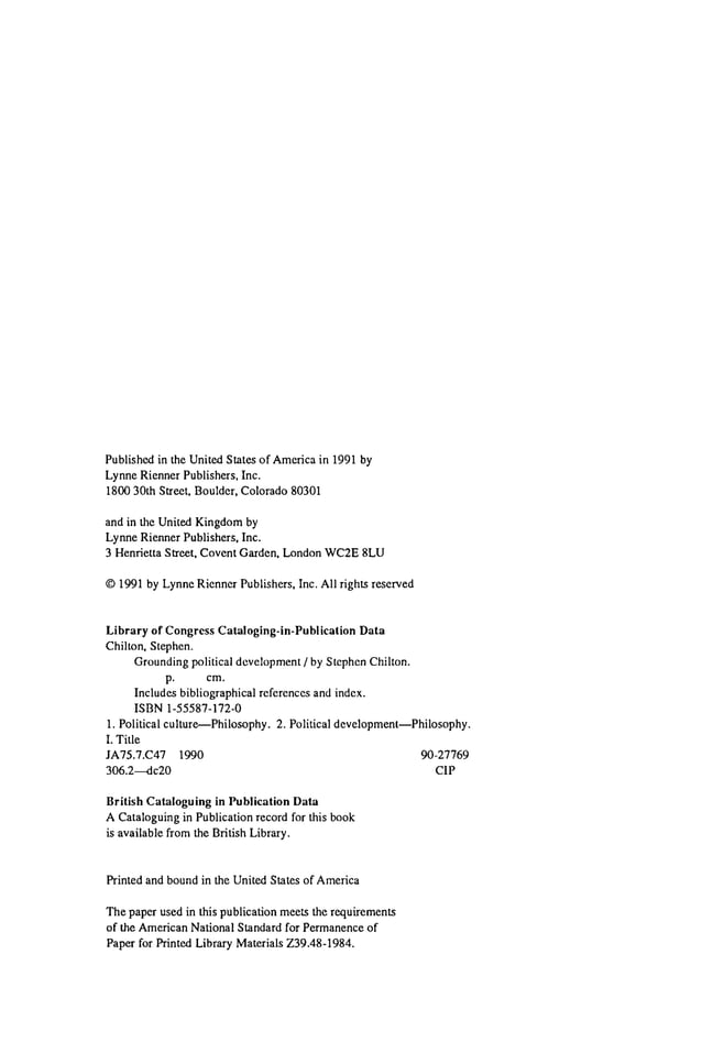 Grounding Political Development Stephen Chilton | PDF