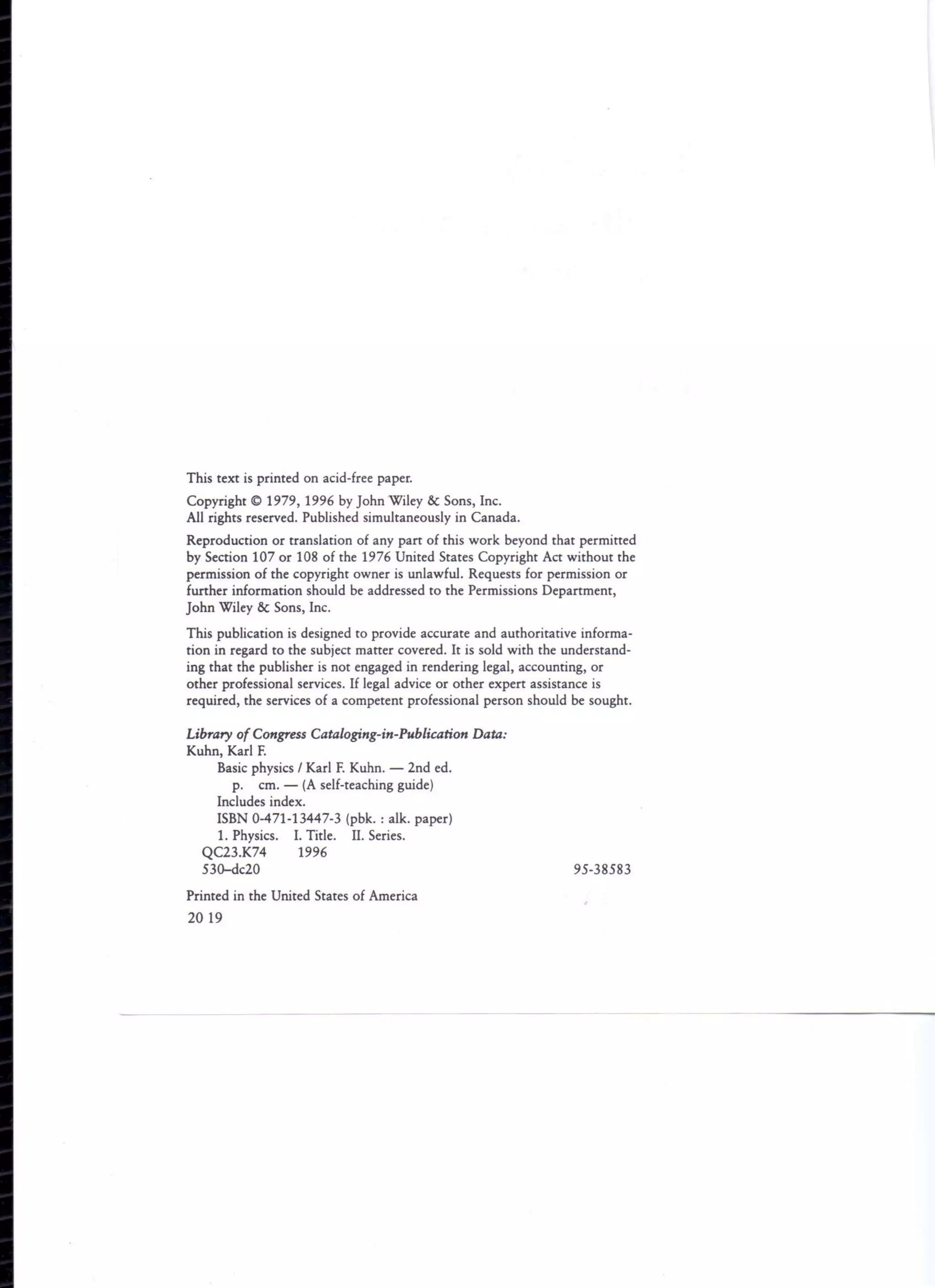 Karl Kuhn- Basic Physics A self teaching guide | PDF