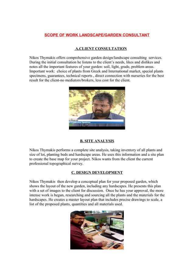 Scope of work LANDSCAPE CONSULTANT no | DOC | Landscaping | Home & Garden