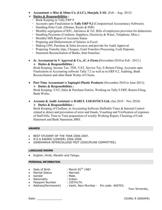 CV Sunil Gadapa | PDF