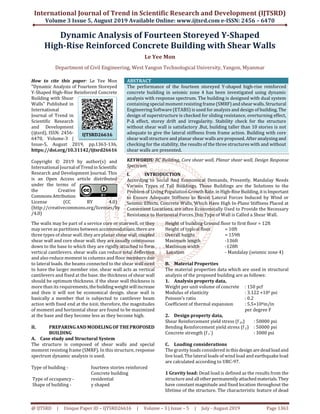 Dynamic Analysis of Fourteen Storeyed Y Shaped High Rise Reinforced ...