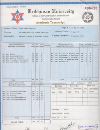 My Documents -Dipak Shrestha | PDF