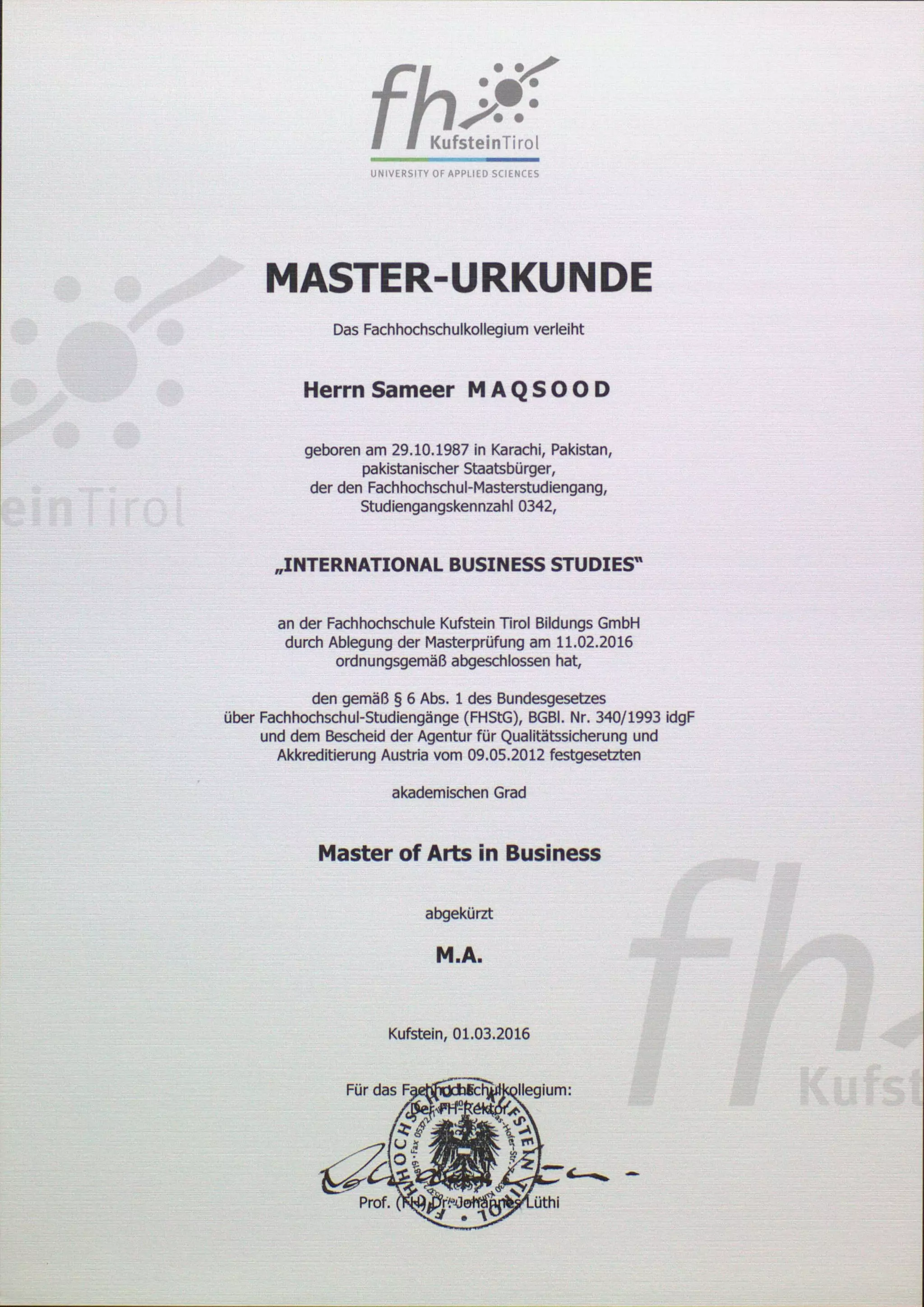Master Urkunde | PDF