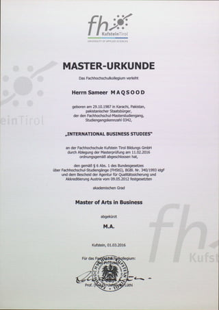 Master Urkunde | PDF
