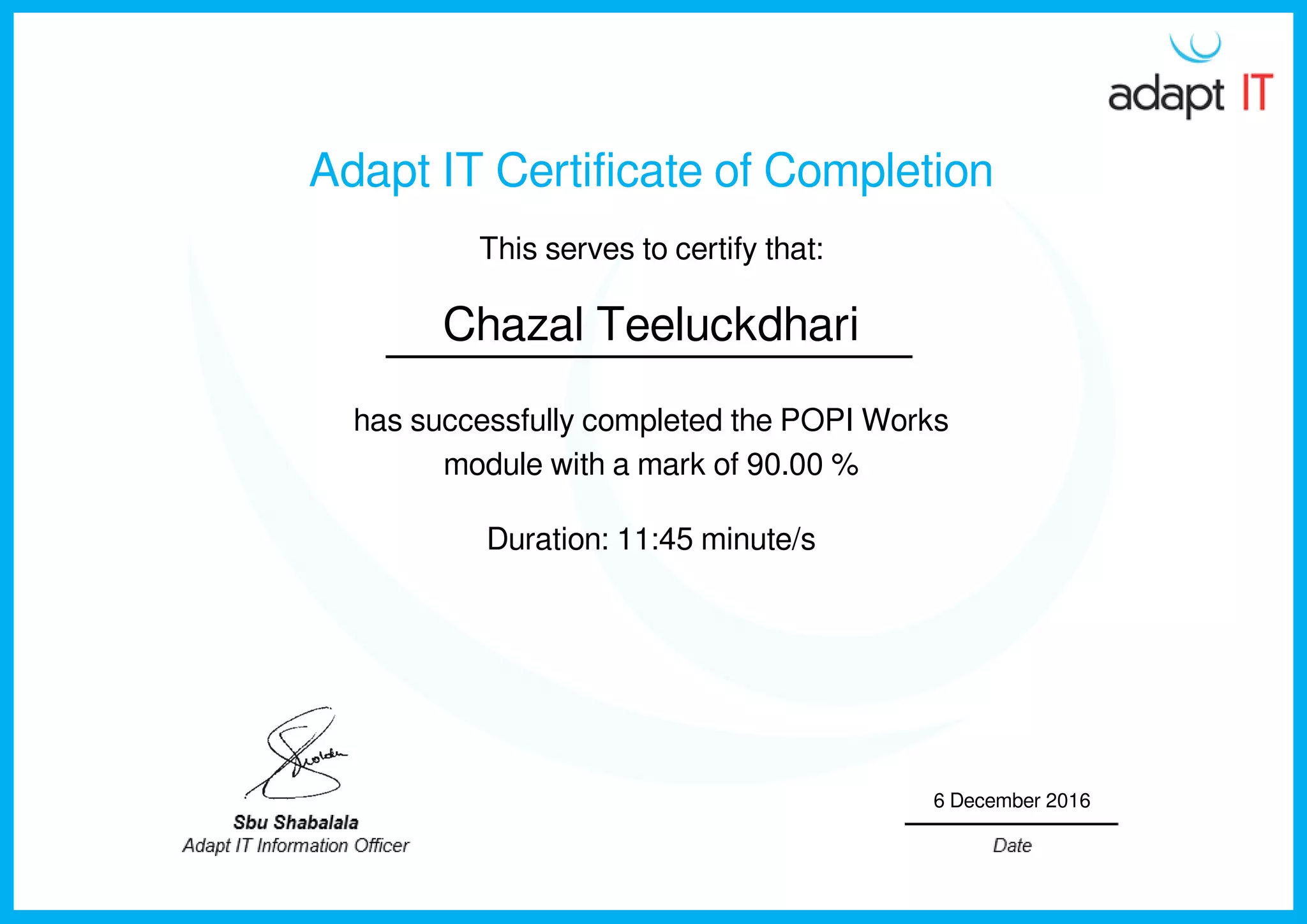 POPI_Certificate of completion | PPT