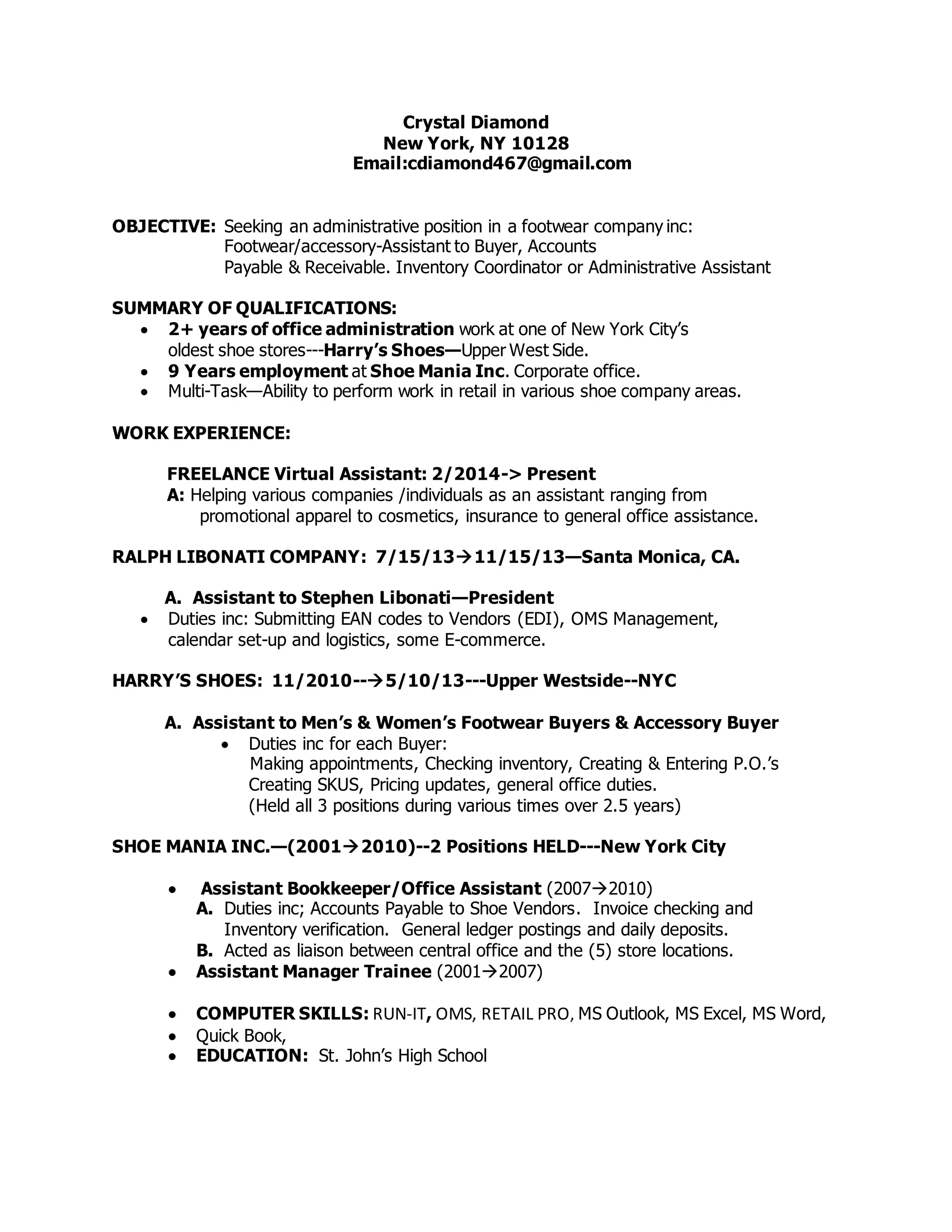 Crystal Diamond RESUME (3) | PDF
