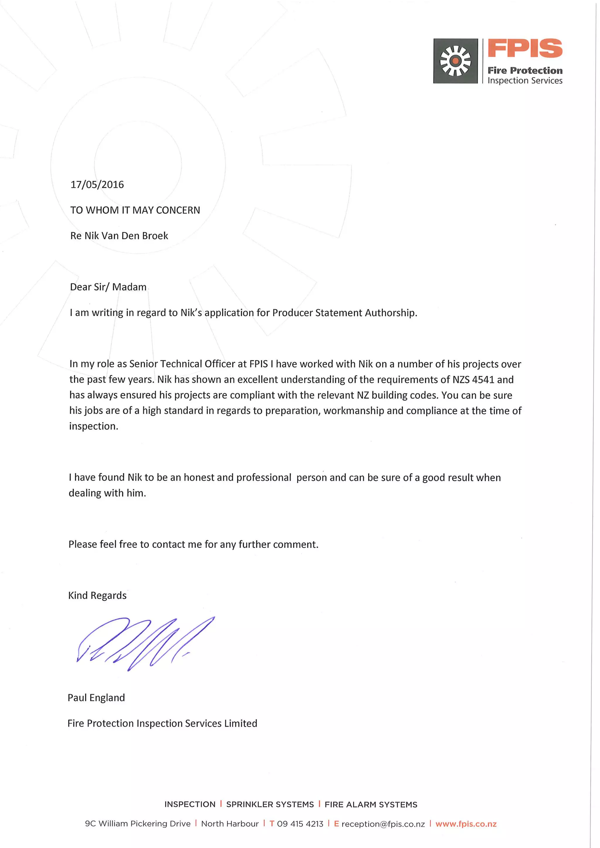 Competency letter - Paul FPIS | PDF