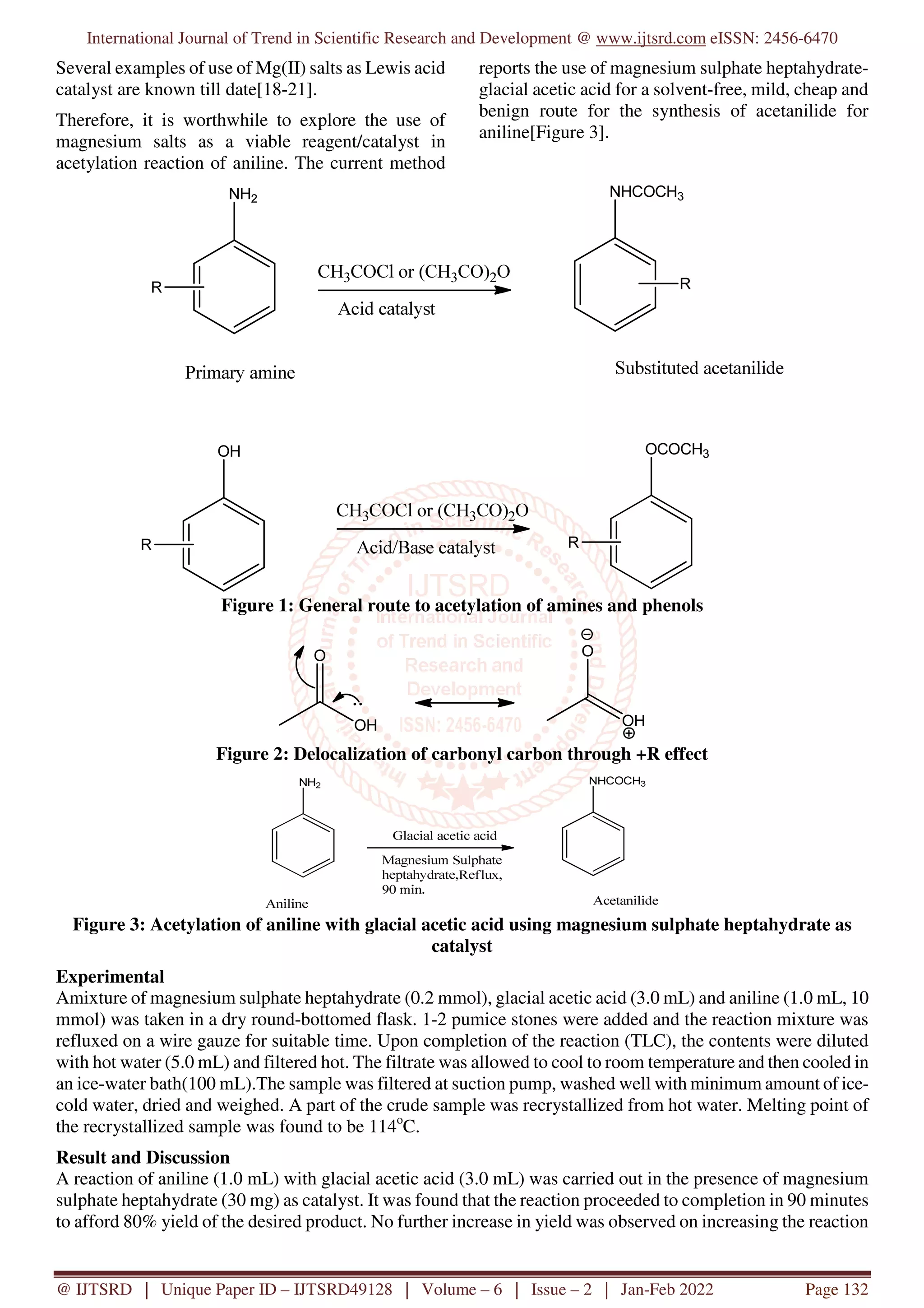 An Eco friendly and Simple Route to Synthesis of Acetanilide from ...