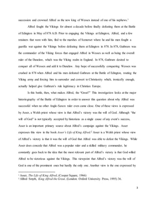 Alfred the Great Paper | DOCX | Death, Injury, or Military Conflict ...