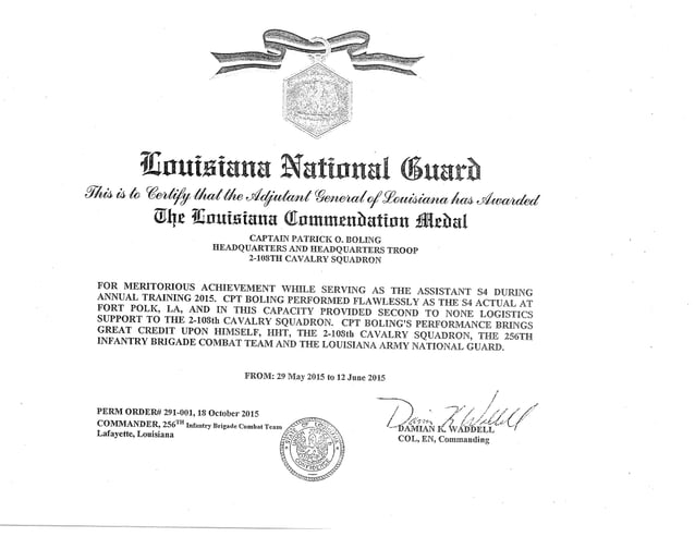 Louisiana Commendation Medal | PDF