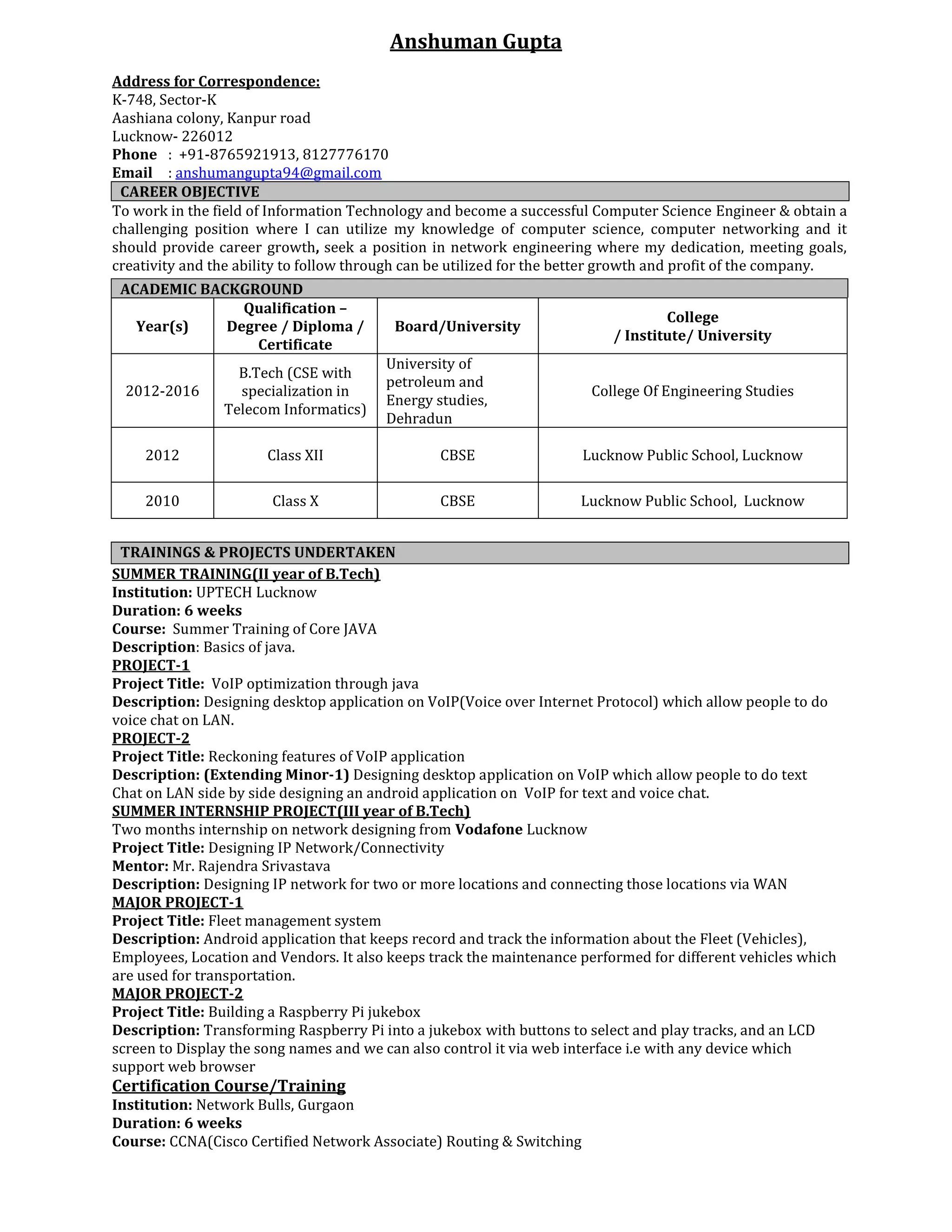 Anshuman Gupta_resume 2016N1 | PDF