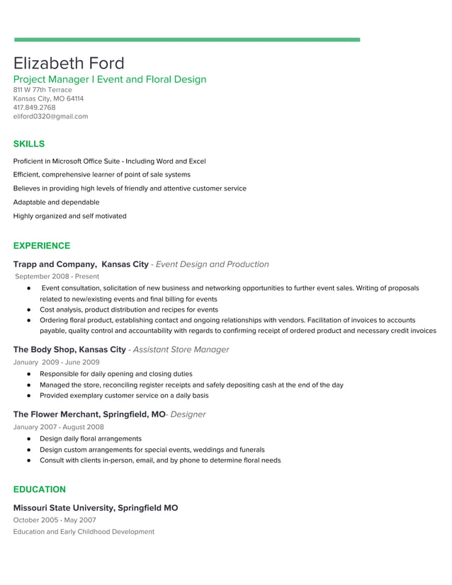 ElizabethFordResume | PDF