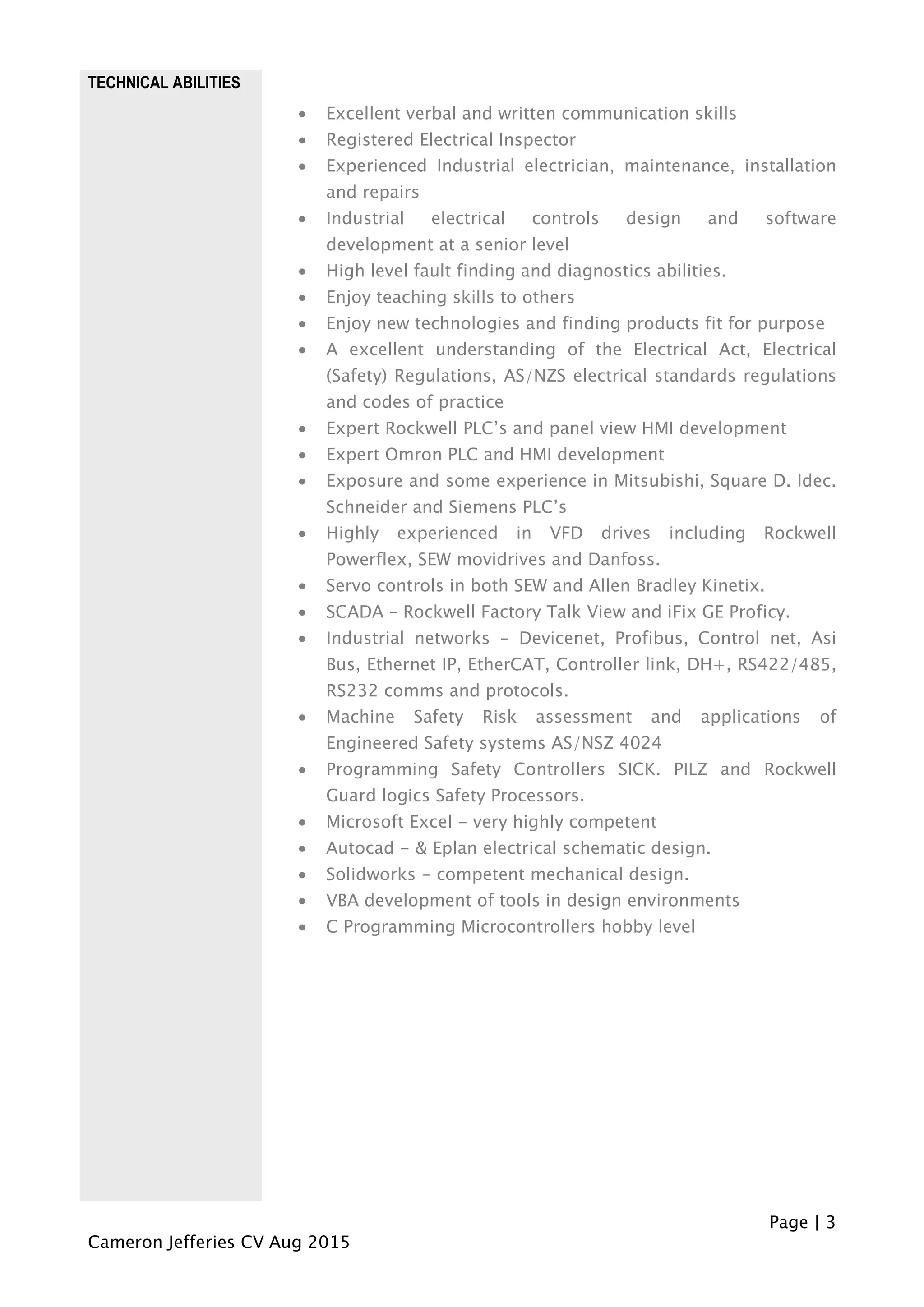 Cameron Jefferies CV Aug_2015 | PDF