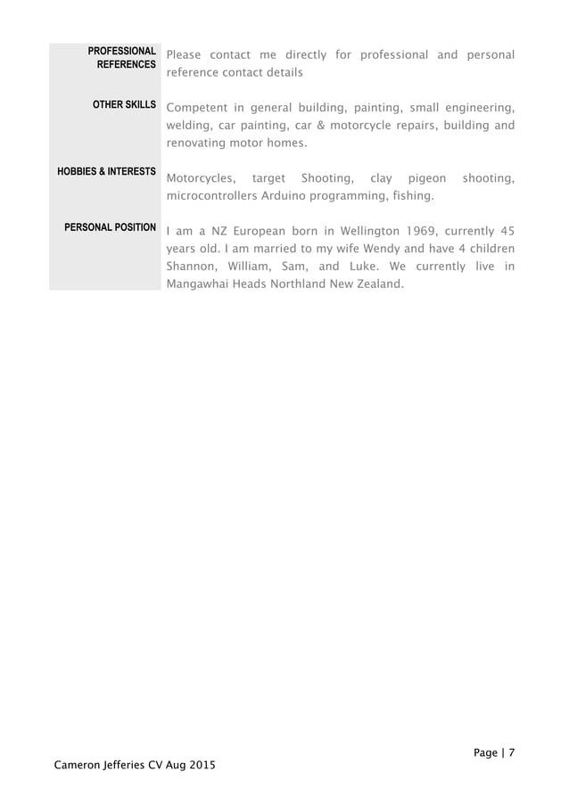 Cameron Jefferies CV Aug_2015 | PDF