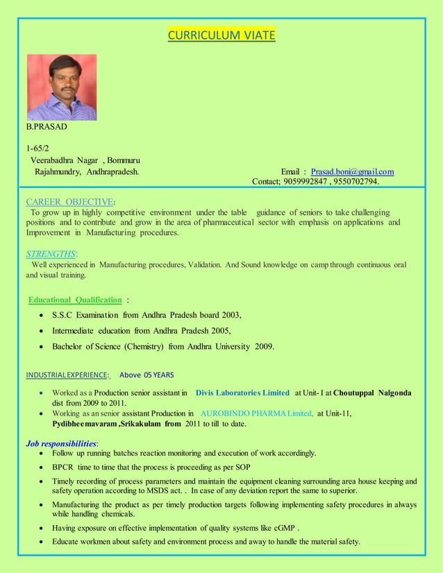 prasad resume | PDF