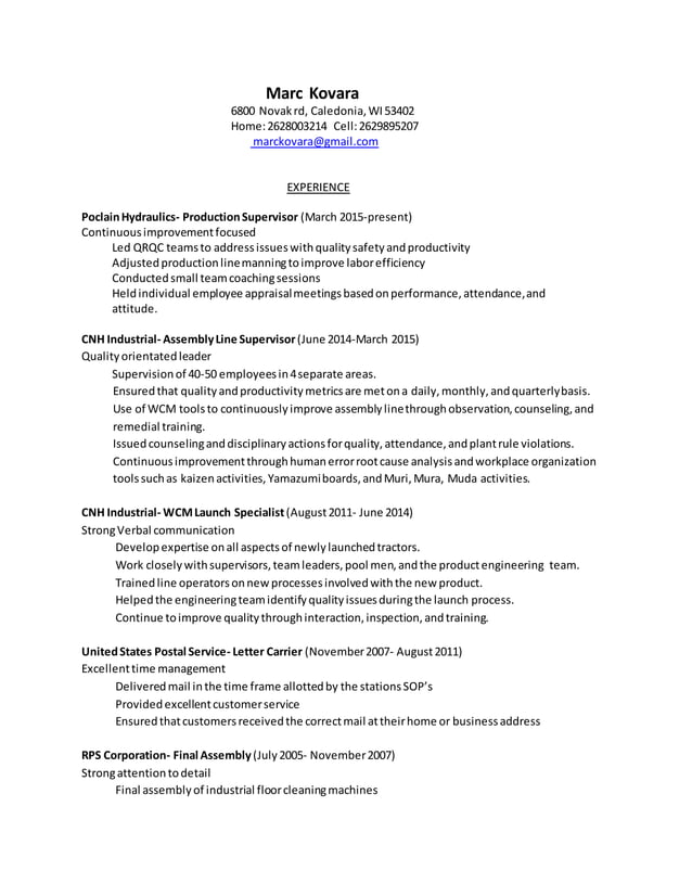 Marc Kovara- resume- 8-11-15 | PDF