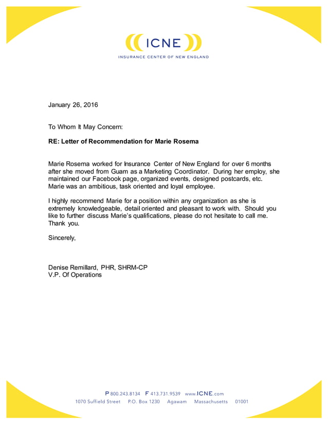 Marie Rosema Recommendation letter | DOCX