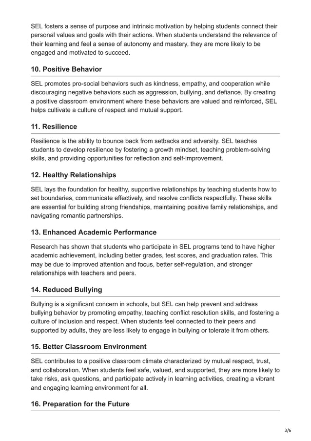 25 Benefits of Integrating Social Emotional Learning SEL in the ...