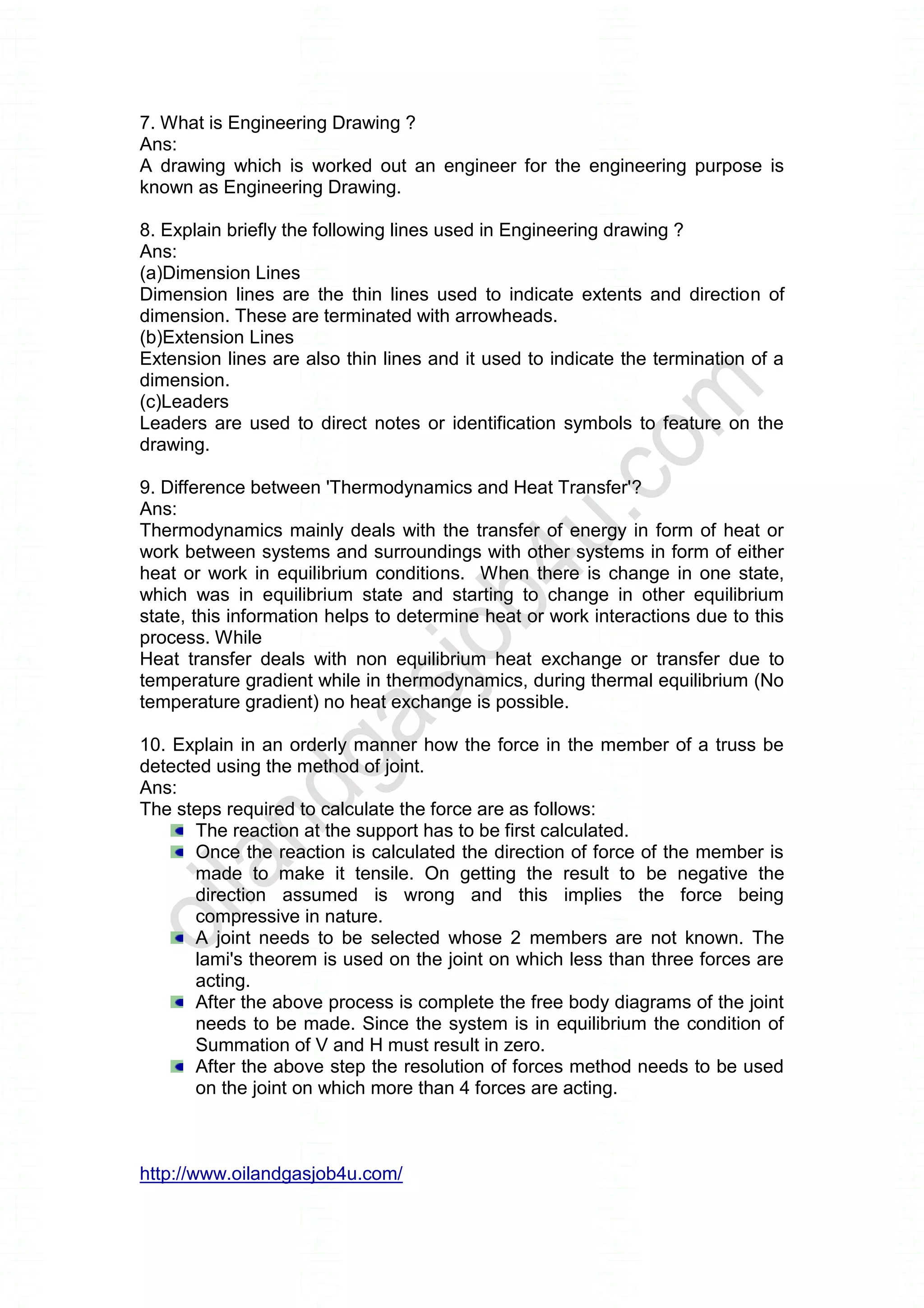 25 best mechanical engineering interview questions and answers pdf free ...