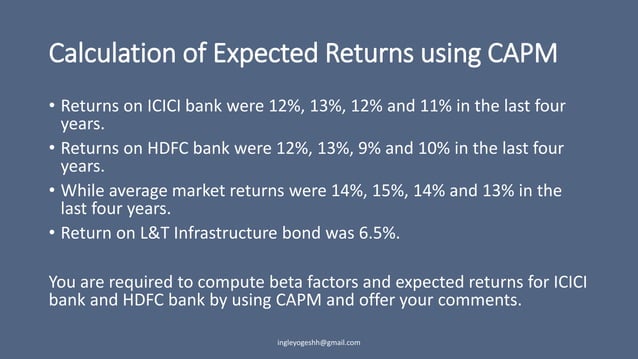 SAPM lecture 3 Capital Asset Pricing Model | PPTX