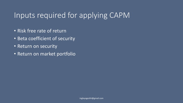 SAPM lecture 3 Capital Asset Pricing Model | PPTX