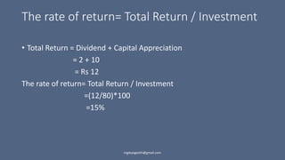 SAPM lecture 3 Capital Asset Pricing Model | PPTX