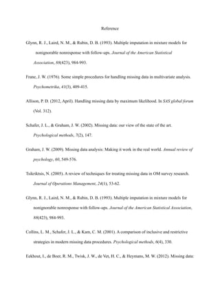Statistical Methods to Handle Missing Data | PDF