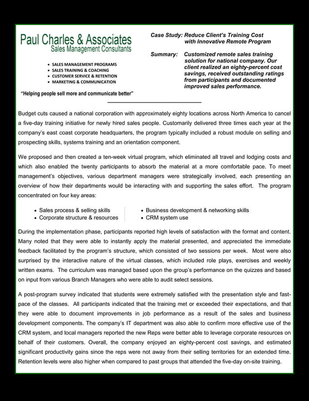 PaulCharlesRemoteTrainCaseStudy | PDF
