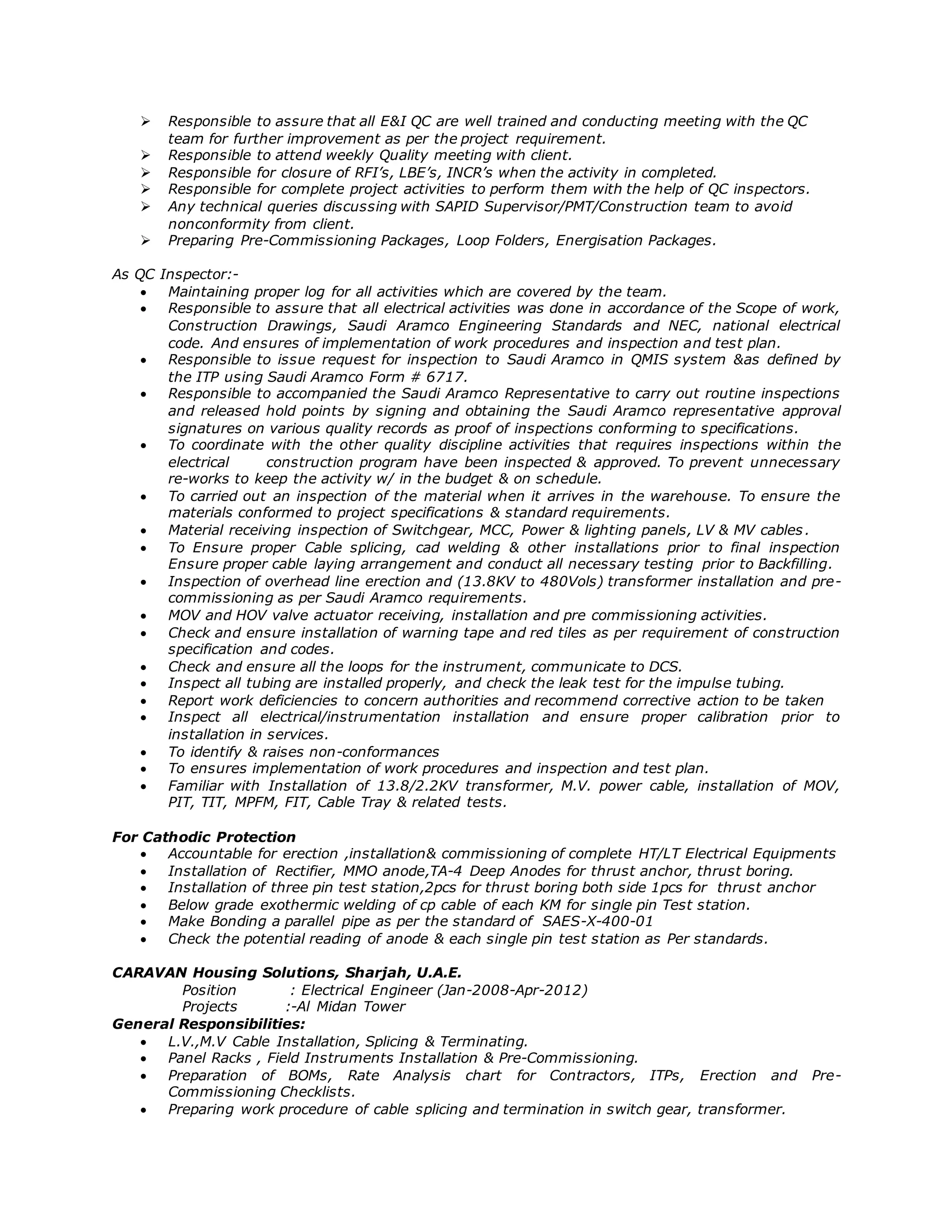mubashir Electrical engineer | DOCX