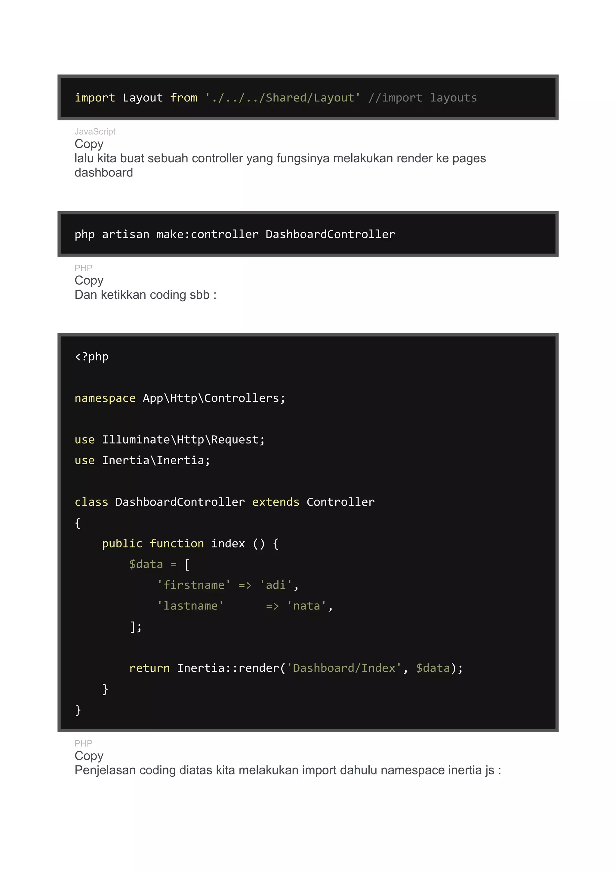 Cara mudah membuat layout,import layout dan render layout pada inertia ...