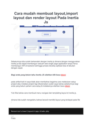 Cara mudah membuat layout,import layout dan render layout pada inertia js | PDF