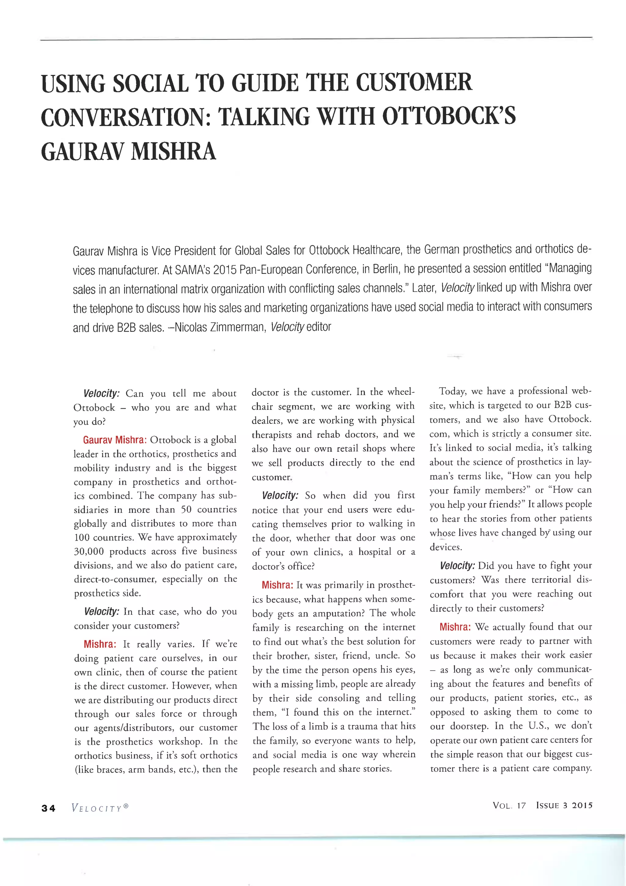 Velocity magazine article Social Media | PDF